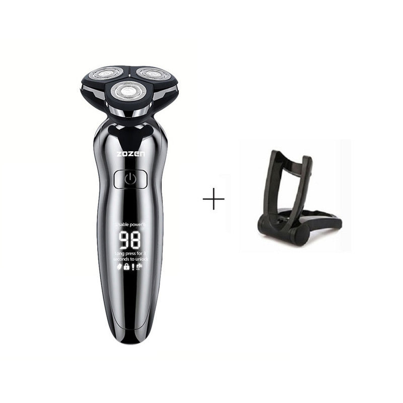 Smart Electric Shaver Digital - 3-Head Rotary Waterproof Rechargeable ...