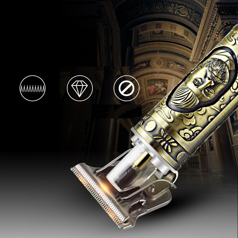 Built-in Battery Engraving Buddha Head Hair Clipper – Beard Air