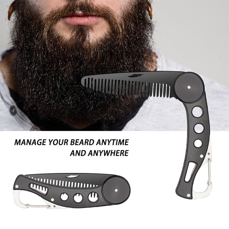Men's Beard Mini Black Metal Folding Comb – Beard Air