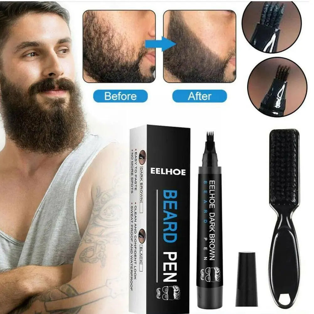Men Beard Filling Pen Kit Face Moustache Repair Shape Mustache Styling ...
