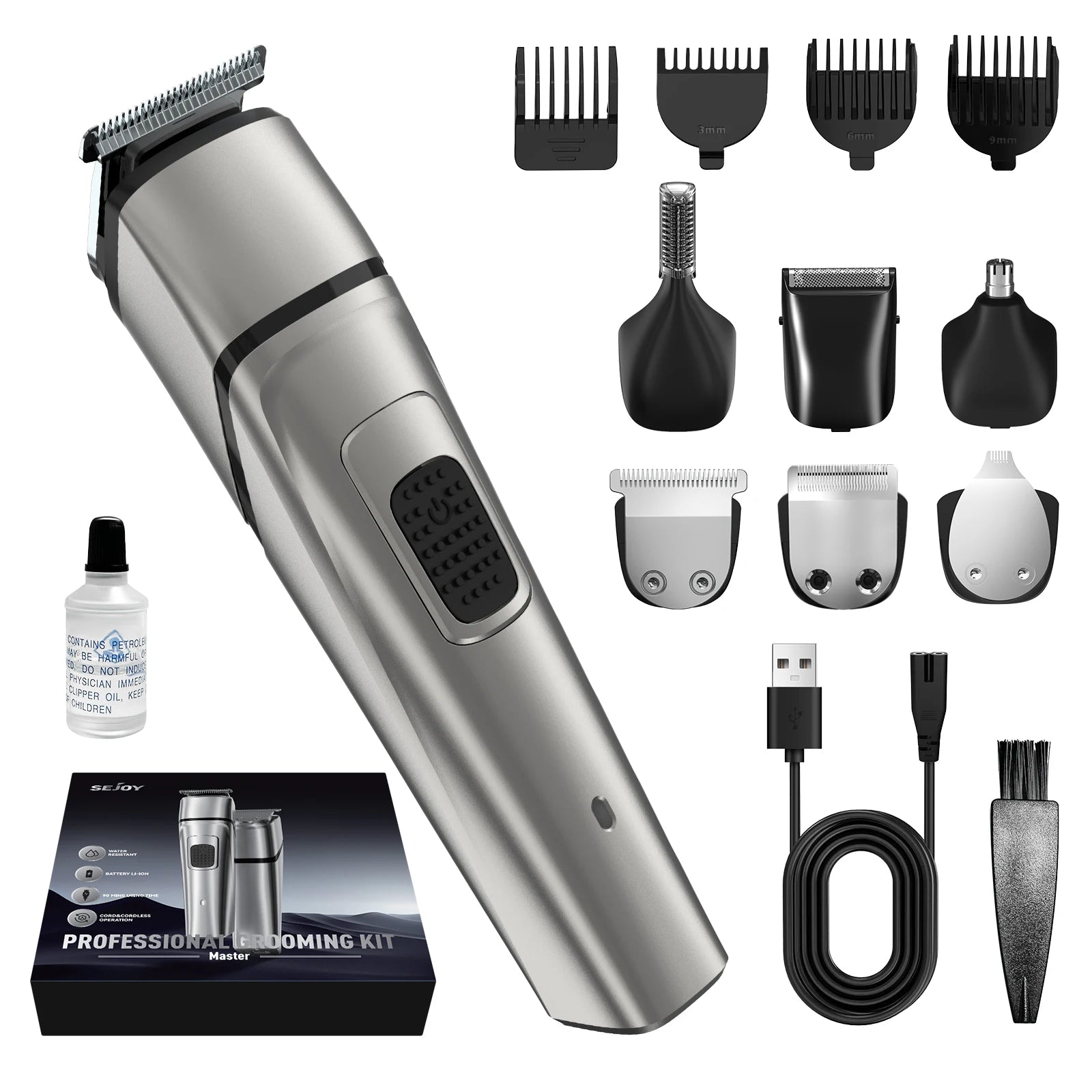MASTER Men's Grooming Kit 5 In 1 Multifunctional Electric Hair Clipper ...