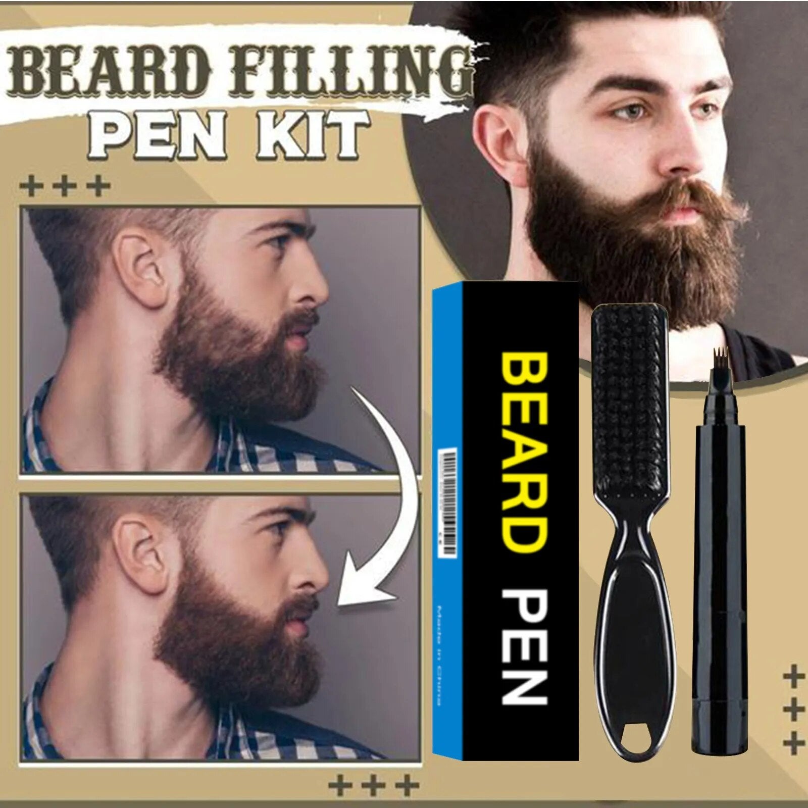 Beard Pen Man Beard Pencil Brown Filler Beard Enhancer Brush – Beard Air