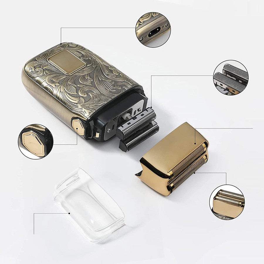 Duplex Razor Head Bald Hair Push White Digital Display Razor Multi-fun ...