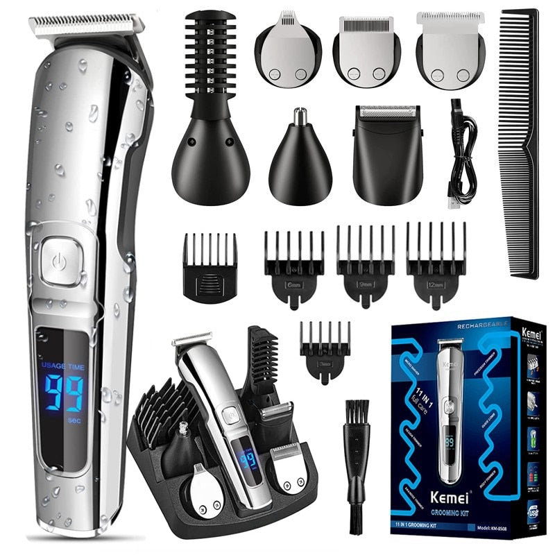 11 in 1 waterproof hair trimmer kit face beard body grooming kit ...