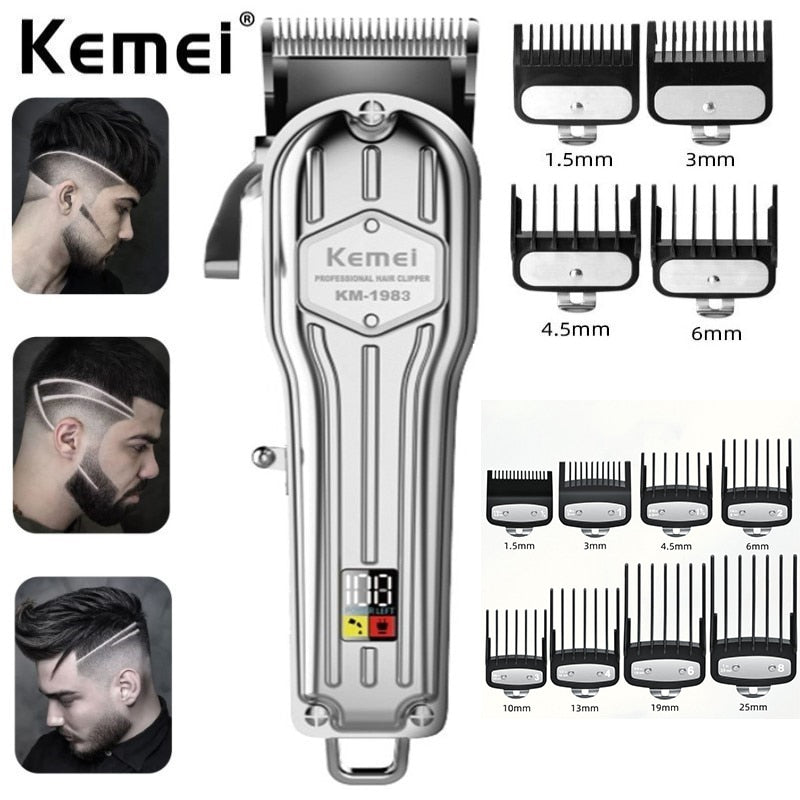 Professional Fade Hair Clipper Super Taper Electric Trimmer Cutter Hai ...