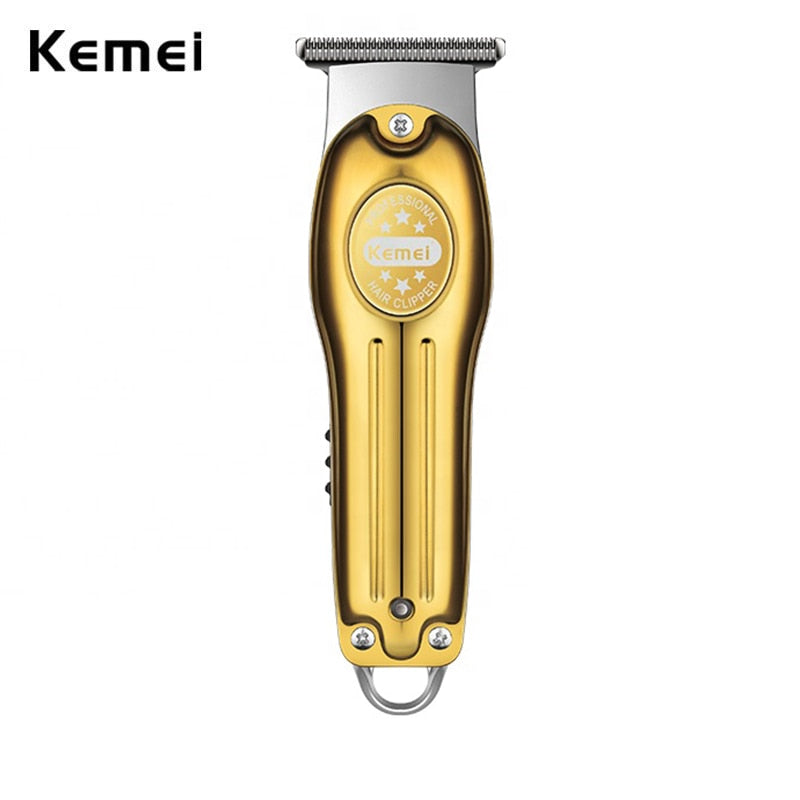 Professional Hair Trimmer Gold Clipper Men Barber Cordless Machine ...