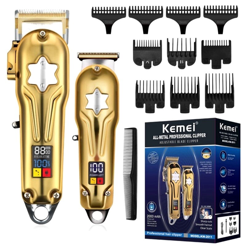 Original Kemei Combo Kit Full Metal Hair Clipper And Hair Trimmer ...