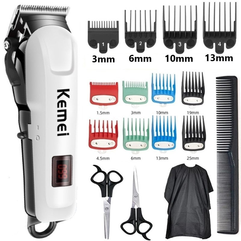 Electric Hair Clipper Hair Cut Wireless Trimmer Professional Clipper ...