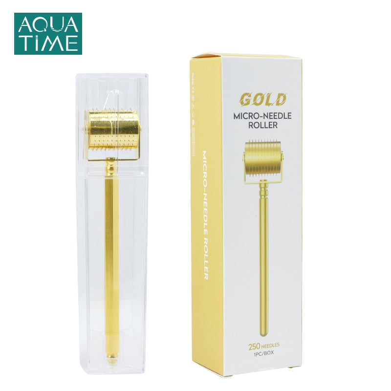 Gold Derma Roller DRS 250 Titanium Microneedle Roller – Beard Air